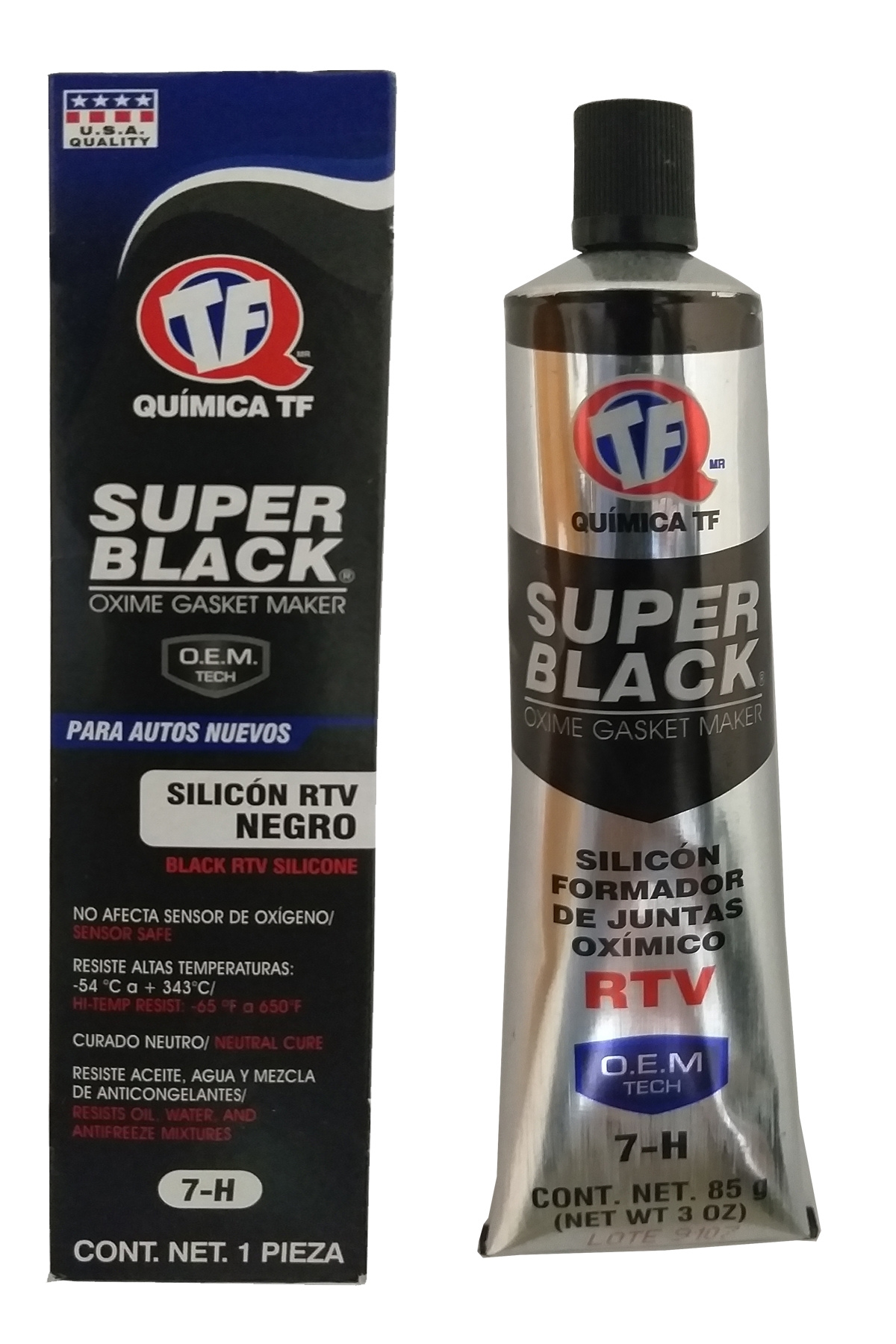SILICON JUNTA NEGRO TUBO 80ML (75G) EXHIBIDOR 10 PIEZAS CAJA 50 PIEZAS ...