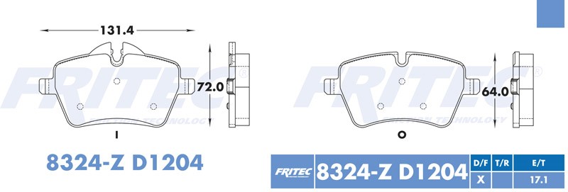 BALATA DISCO DELANTERA MINI COOPER 2007-2015 =D1204 () | SPC-8324-Z ...